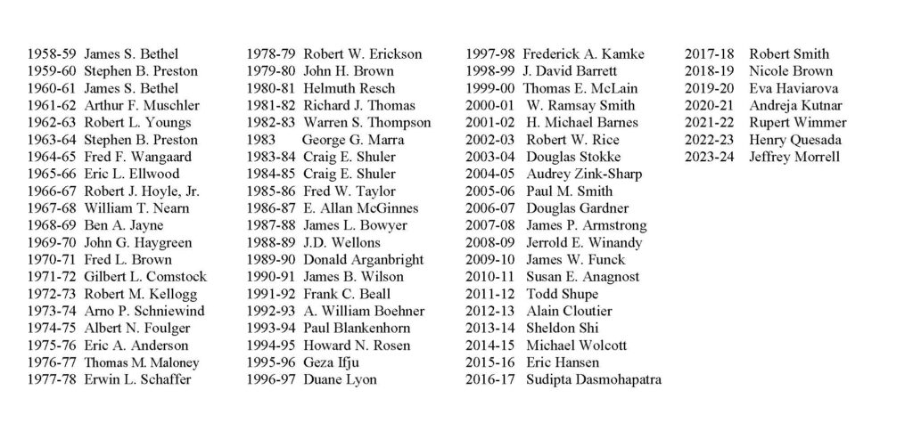 past president list2 - Society of Wood Science and Technology